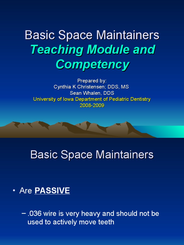 Space Maint Teach | PDF | Tooth | Human Anatomy