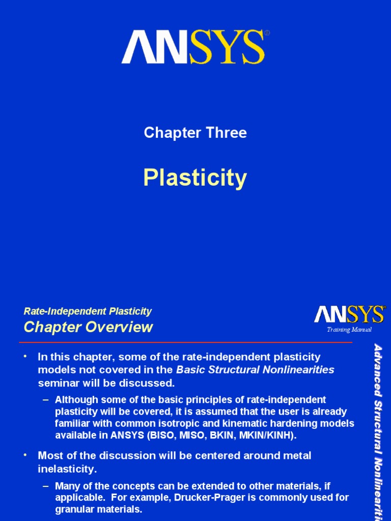 Kinematic Hardening in ANSYS Plasticity | PDF | Deformation ...