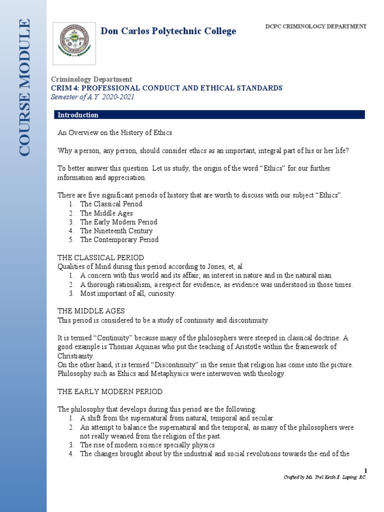 Don Carlos Polytechnic College: Criminology Department | PDF | Courage ...