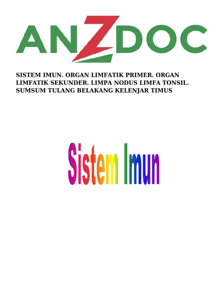 Sistem Imun. Organ Limfatik Primer. Organ Limfatik Sekunder. Limpa ...