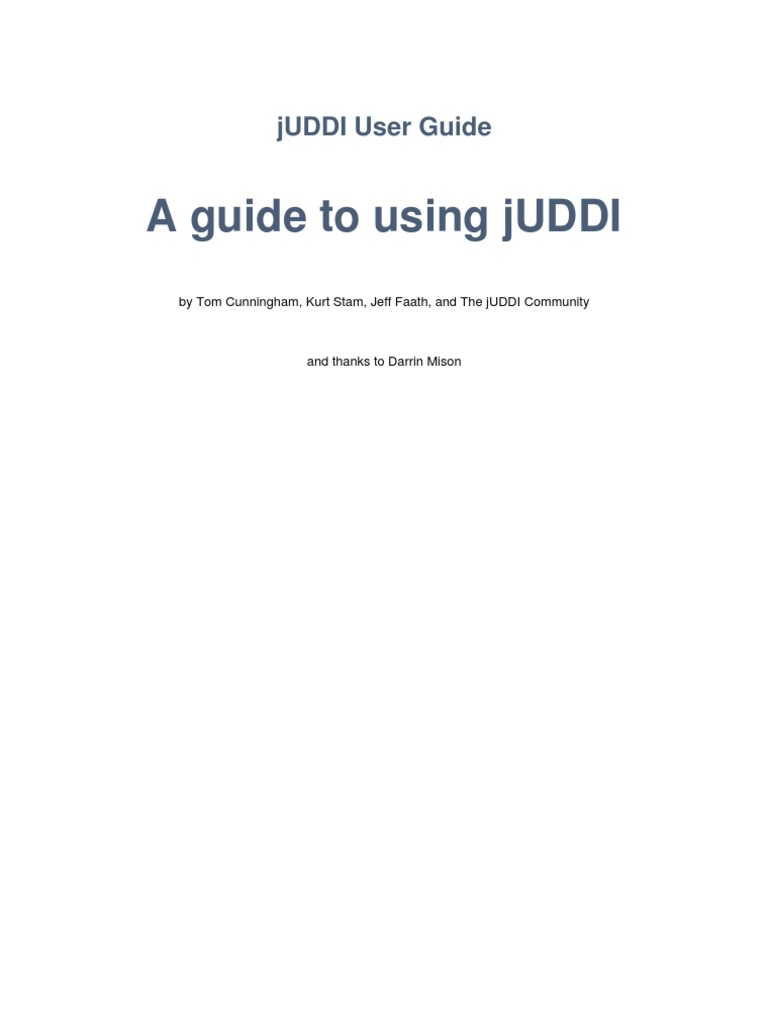 A Guide To Using jUDDI | PDF | Web Service | Postgre Sql