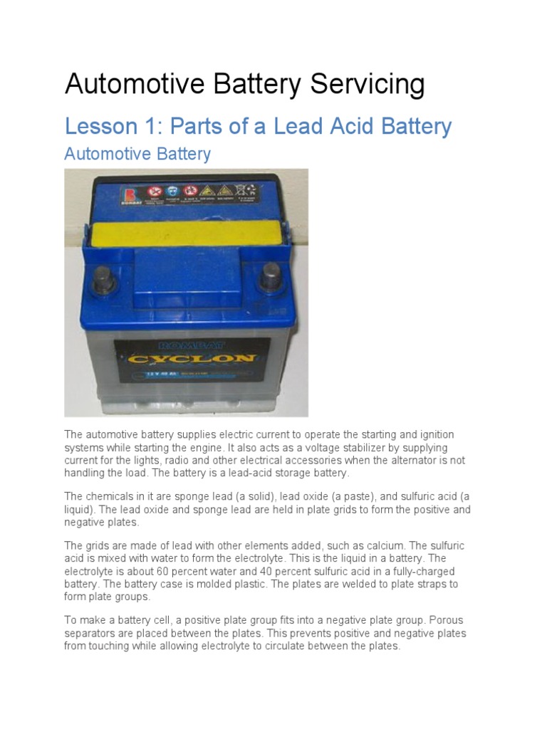 Automotive Battery Servicing | PDF | Battery Charger | Rechargeable Battery