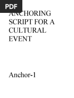 Anchoring Script For A Cultural Event | PDF | Dances