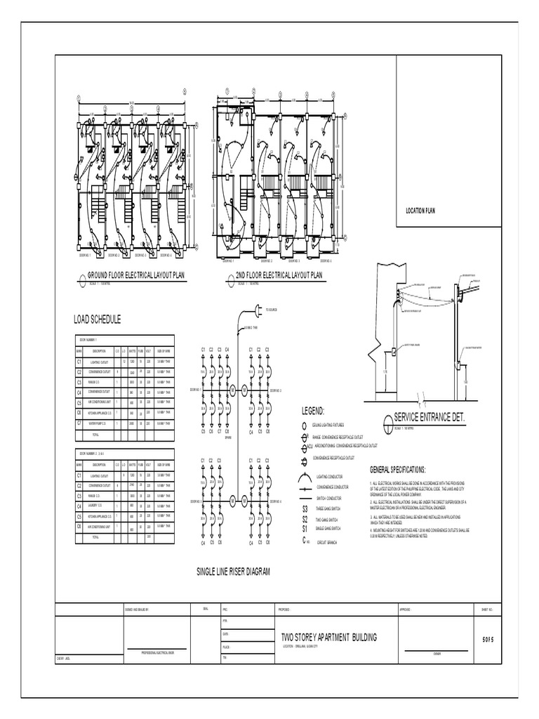 Two Storey Apt Electrical Plan | PDF | Electrical Equipment | Components