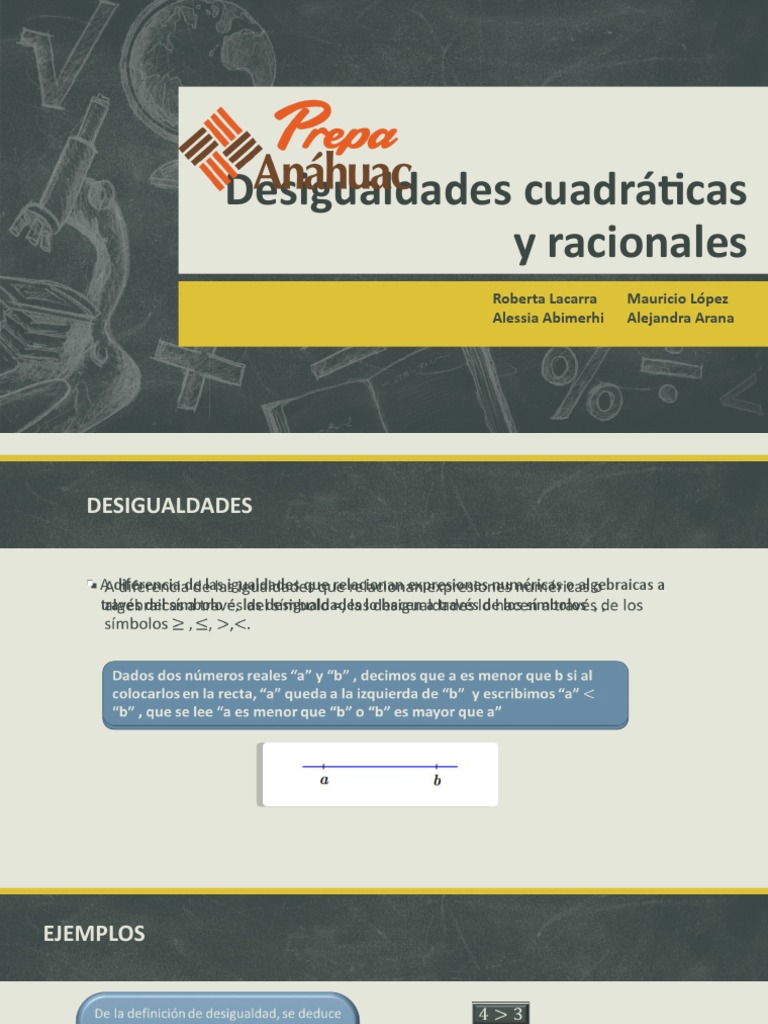 Desigualdades Cuadráticas y Racionales | PDF | Desigualdad (Matemáticas ...