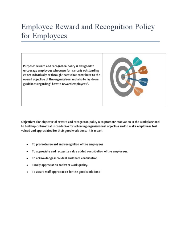 Employee Reward and Recognition Policy For Employees | PDF | Incentive ...