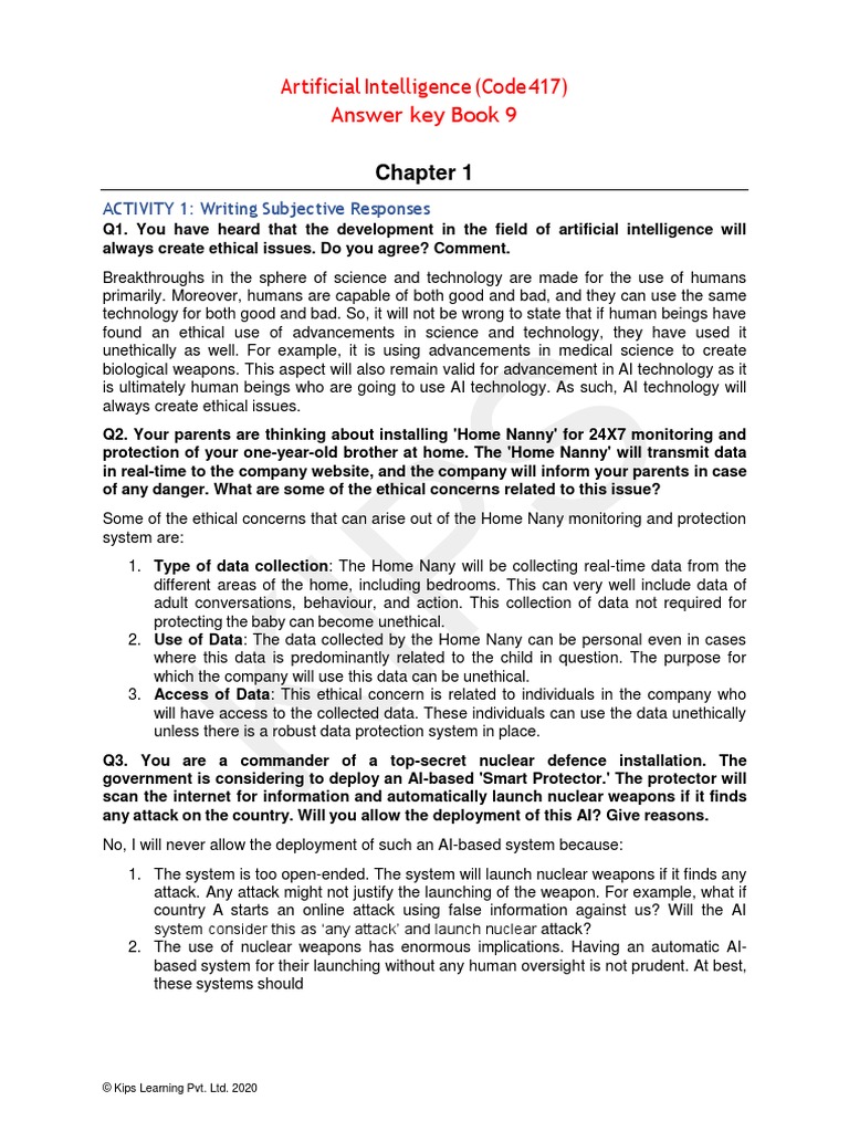 AI Answers Class 9 - UNIT 1 | PDF | Artificial Intelligence ...
