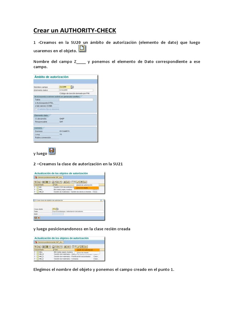Crear un Authority-Check en SAP | PDF