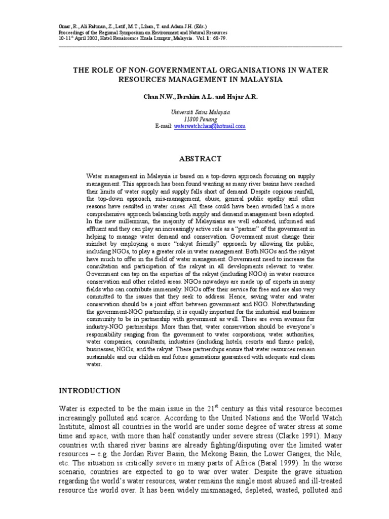 Water Supply and Demand | PDF | Water Resources | Non Governmental Organization