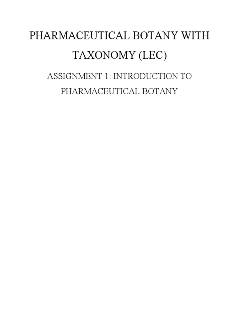 Introduction to Pharmaceutical Botany | PDF | Botany | Plants