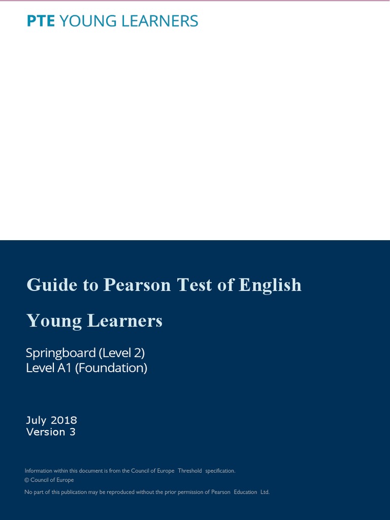 Guide To Pearson Test of English Young Learners: Springboard (Level 2 ...
