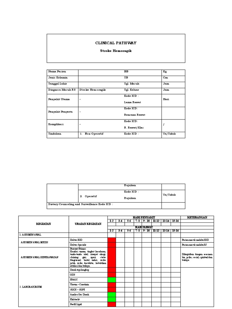Clinical Pathway Stroke Hemoragik | PDF