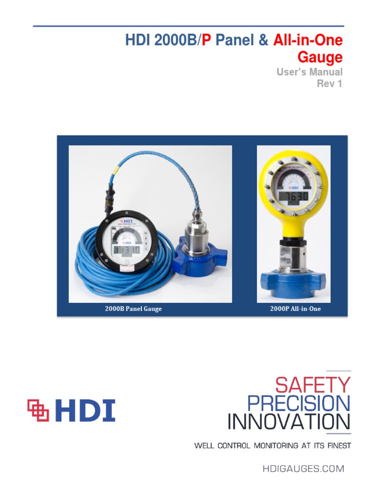 HDI 2000BP Rev 1 Op Manual | PDF | Calibration | Pressure Measurement
