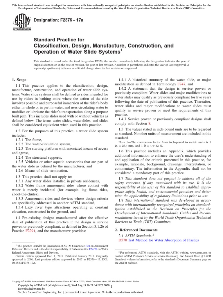ASTM F2376-17a | Download Free PDF | Strength Of Materials | Acceleration