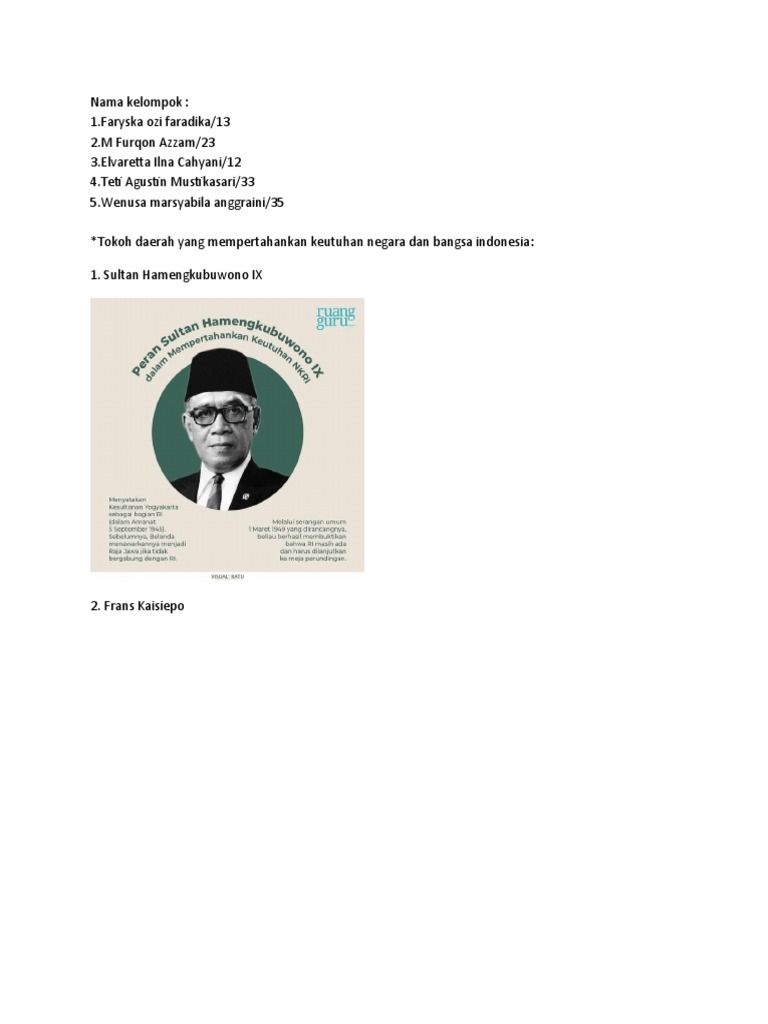 Biografi Tokoh Pahlawan Nasional Indonesia | PDF