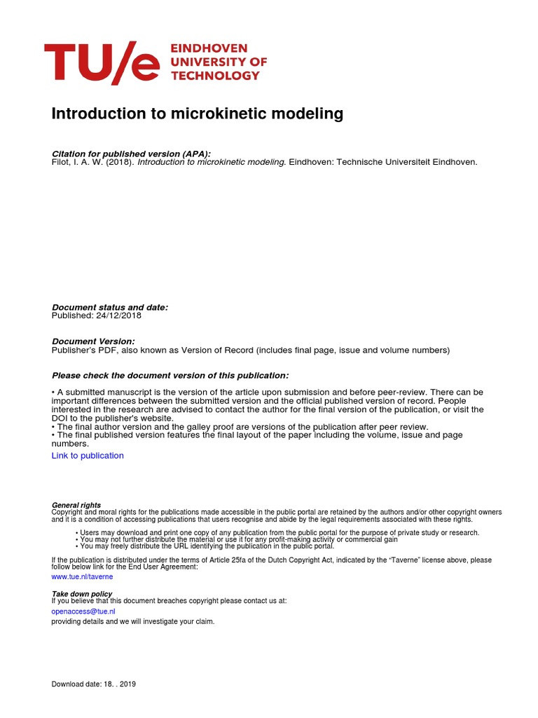 Introduction To Microkinetic Modeling | PDF | Reaction Rate | Chemical ...