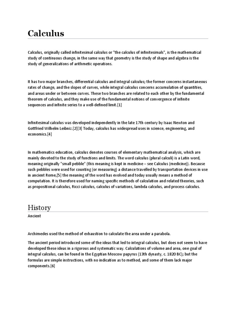 Calculus: History | PDF | Calculus | Integral