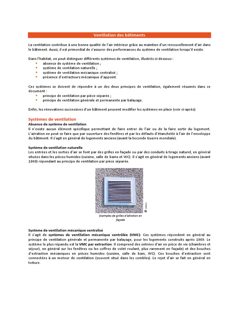 Guide des Systèmes de Ventilation Bâtiment | PDF | Ventilation ...