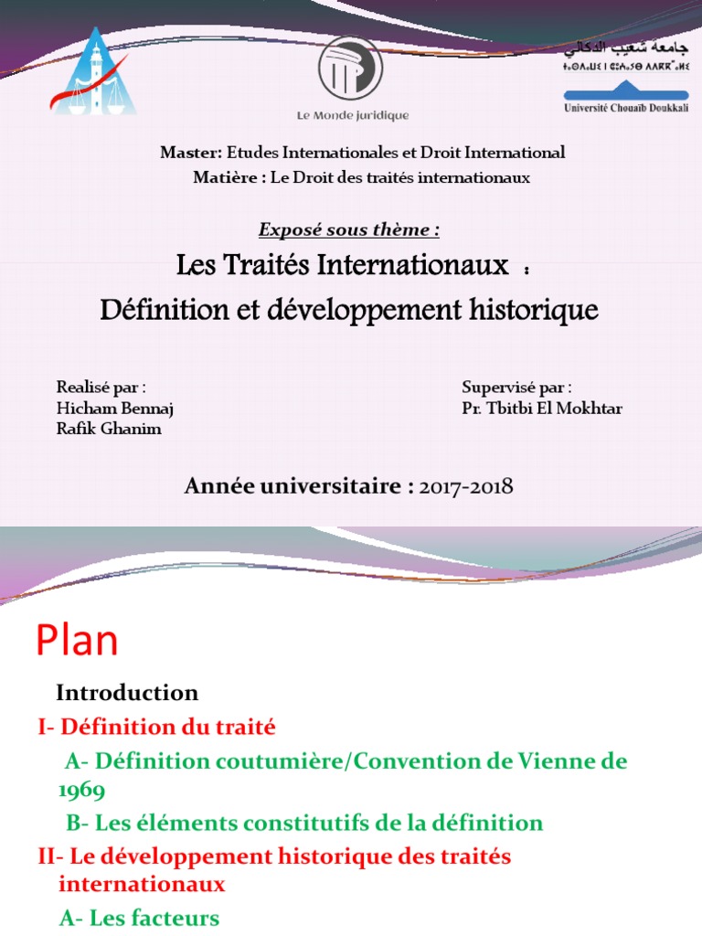 Les Traités Internationaux - Définition Et Développement Historique PDF ...