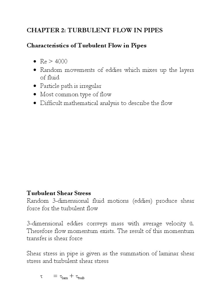 Turbulent Flow Characteristics in Pipes | PDF | Pump | Fluid Dynamics