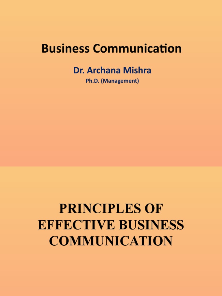 Session 2 Principles of Effective Communication | PDF | Communication ...