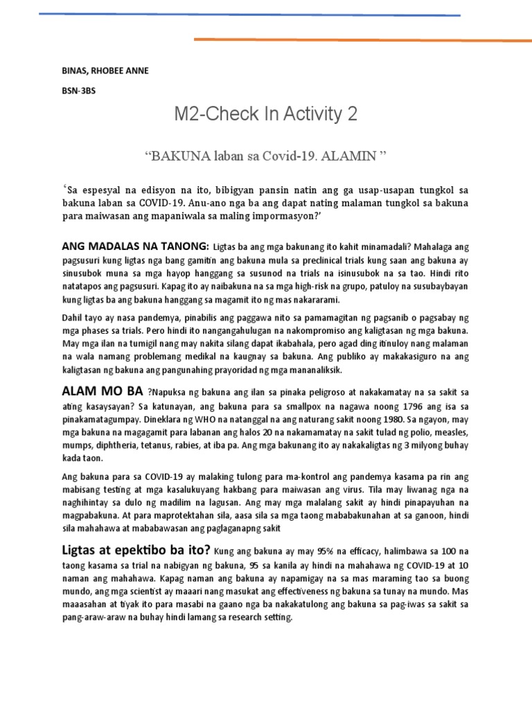 M2-Check in Activity 2 | PDF