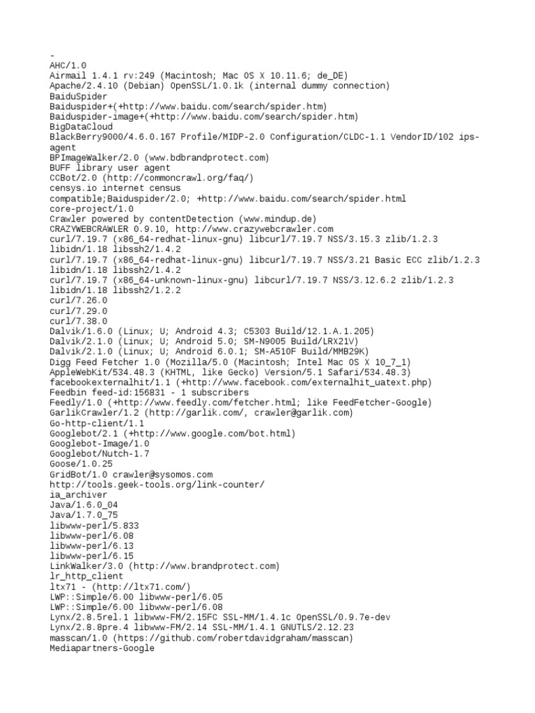User Agents | Download Free PDF | Safari (Web Browser) | Mac Os