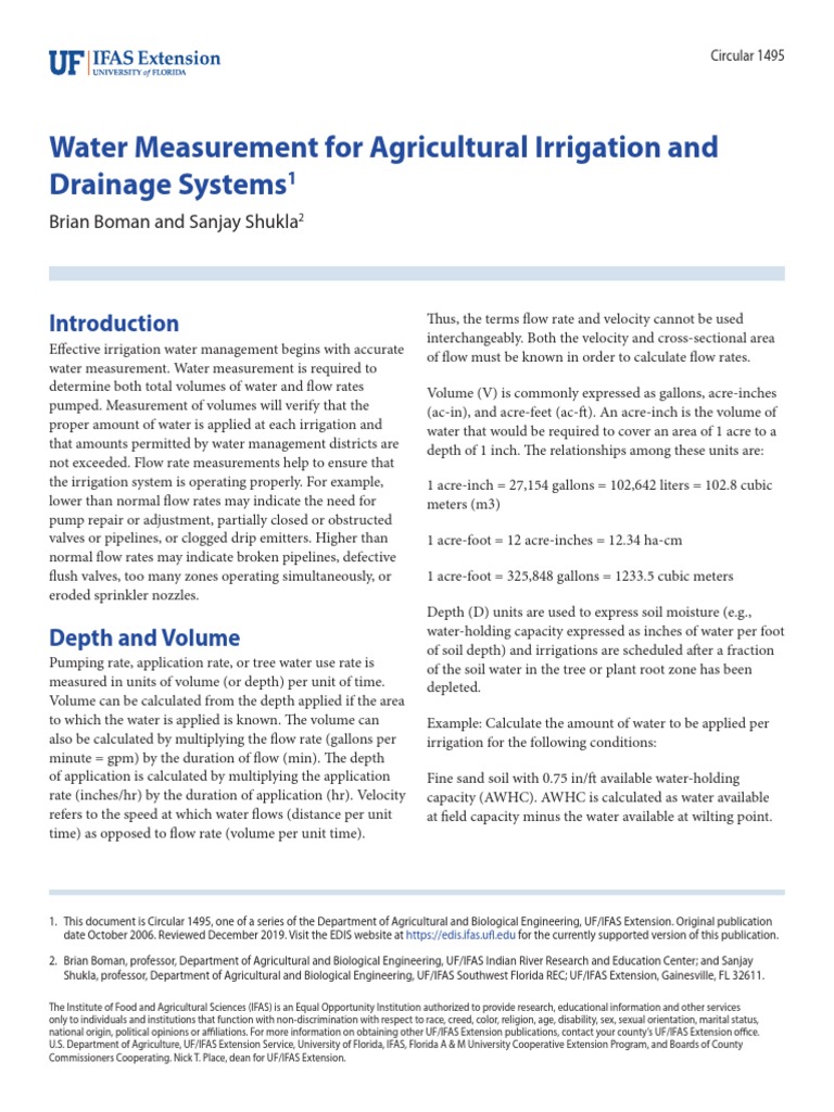 Irrigation Water Measurements | PDF | Flow Measurement | Ultrasound