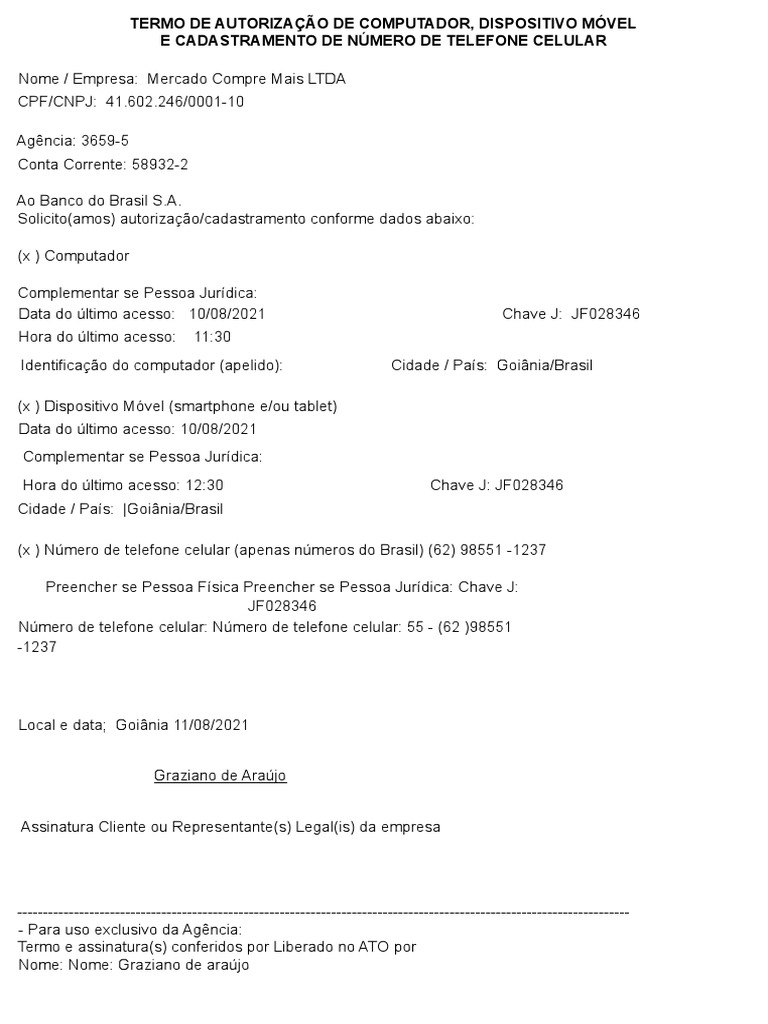 Termo de Liberacao Computador | PDF