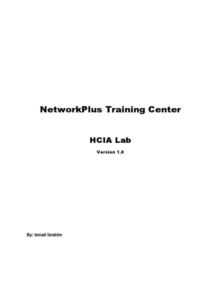 Networkplus Training Center: Hcia Lab | PDF | Routing | Telecommunications