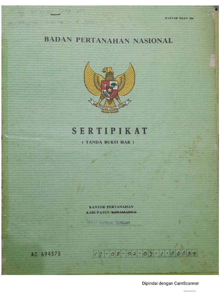 Sertifikat Hak Milik | PDF