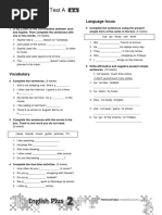 Test - Unit 1 English Plus | PDF