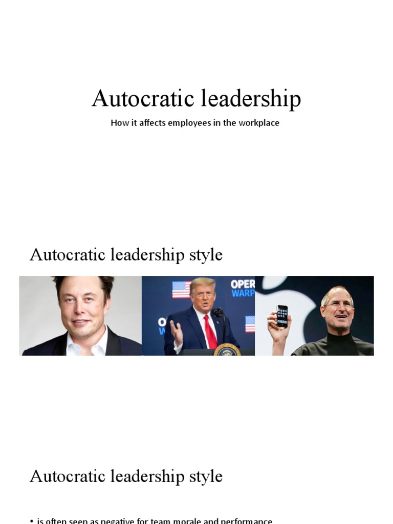 Impact of Autocratic Leadership on Teams | PDF | Leadership | Leadership