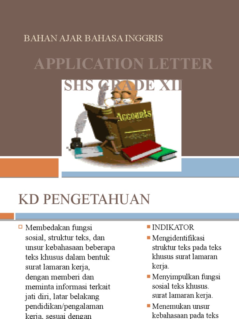 Application Letter Shs Grade Xii: Bahan Ajar Bahasa Inggris | PDF | Verb