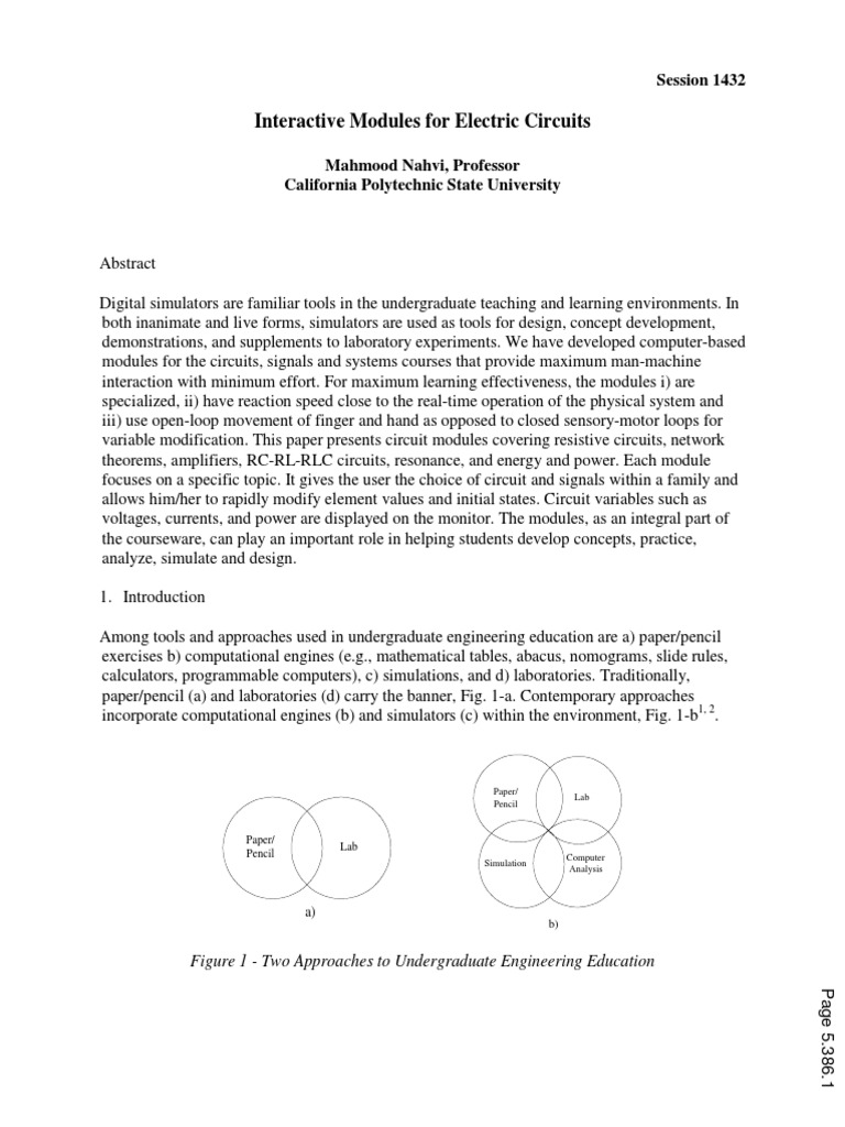 Interactive Modules For Electric Circuits: Session 1432 | Download Free ...