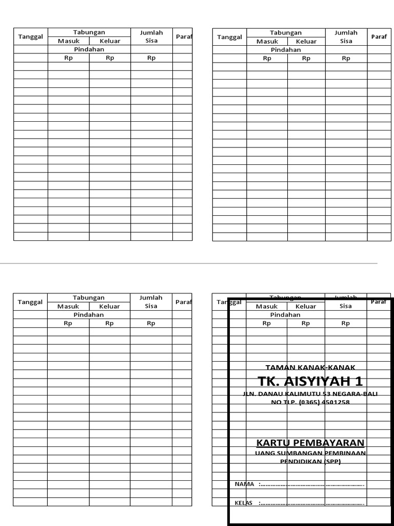 Isi Buku Tabungan | PDF