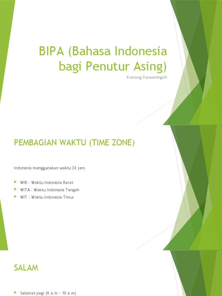 BIPA (Bahasa Indonesia Bagi Penutur Asing) | PDF