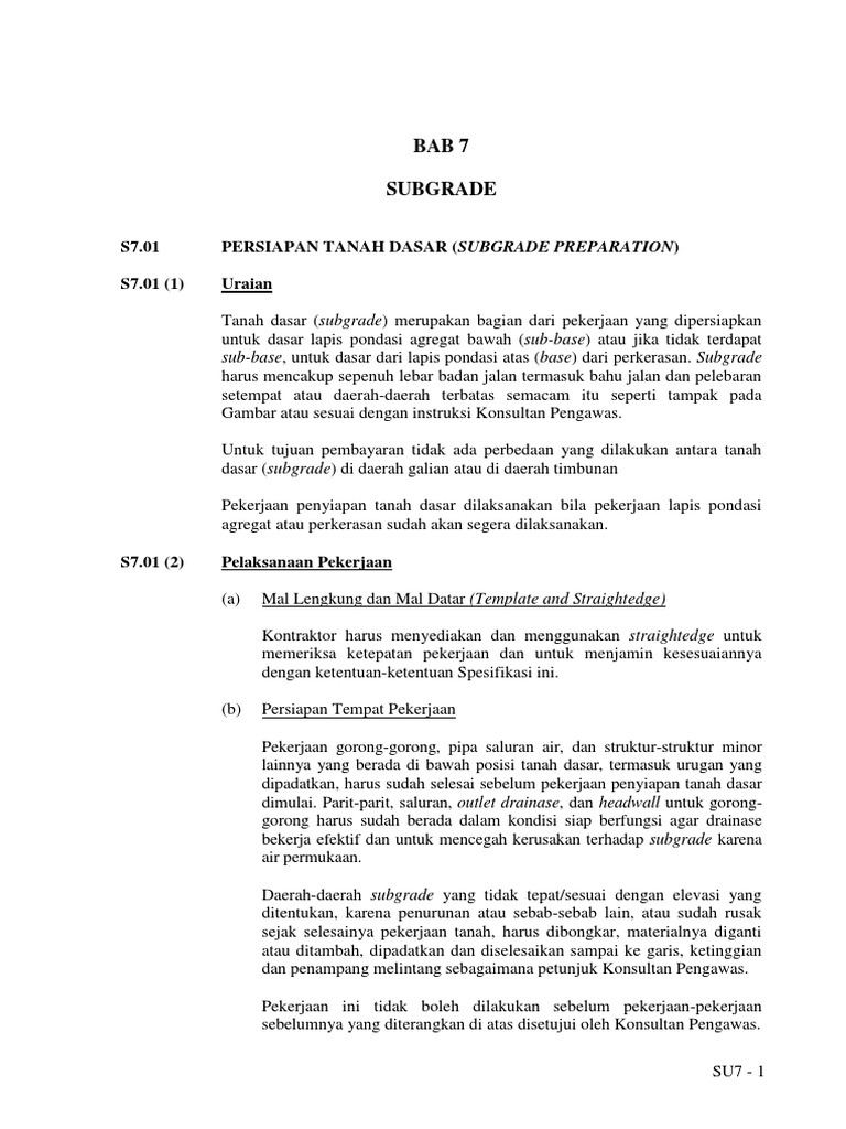 Su-07 Subgrade | PDF