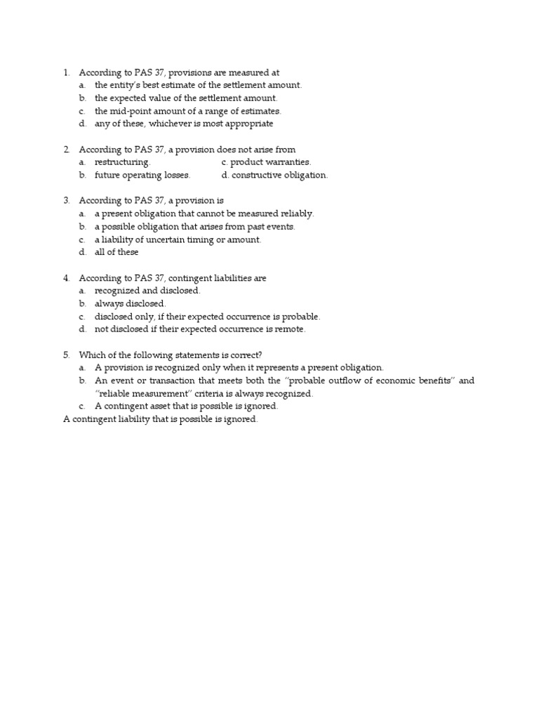 According To PAS 37 | PDF