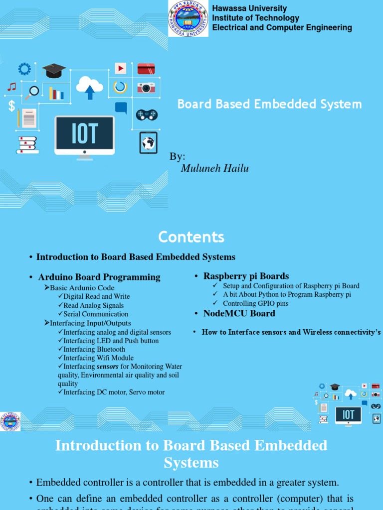 Embedded Systems Lecture 5 Board Based Embedded System Pdf Raspberry Pi Arduino 6599
