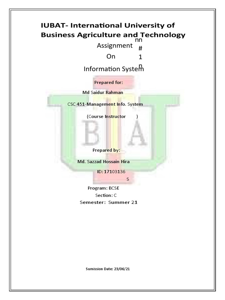 IUBAT-International University of Business Agriculture and Technology | PDF