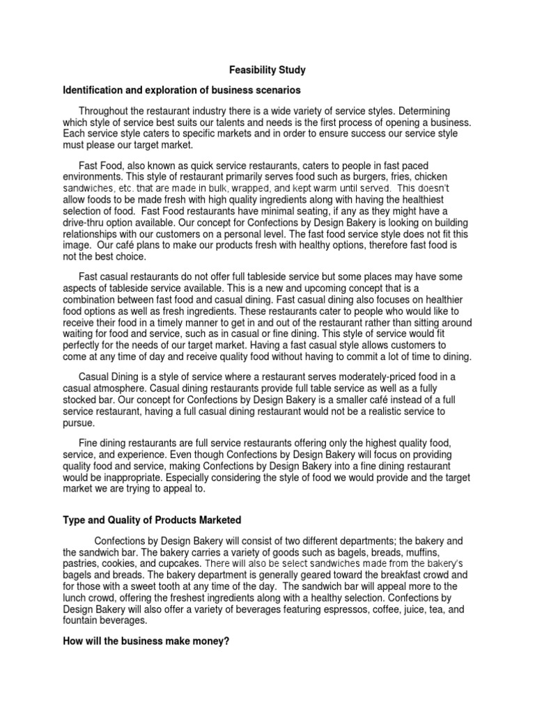 Feasibility Study | PDF | Restaurants | Franchising