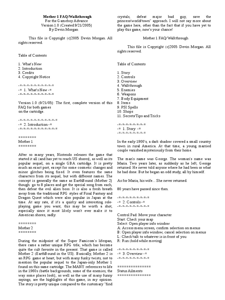 Mother 1 Detonado Editado para Impressao | PDF