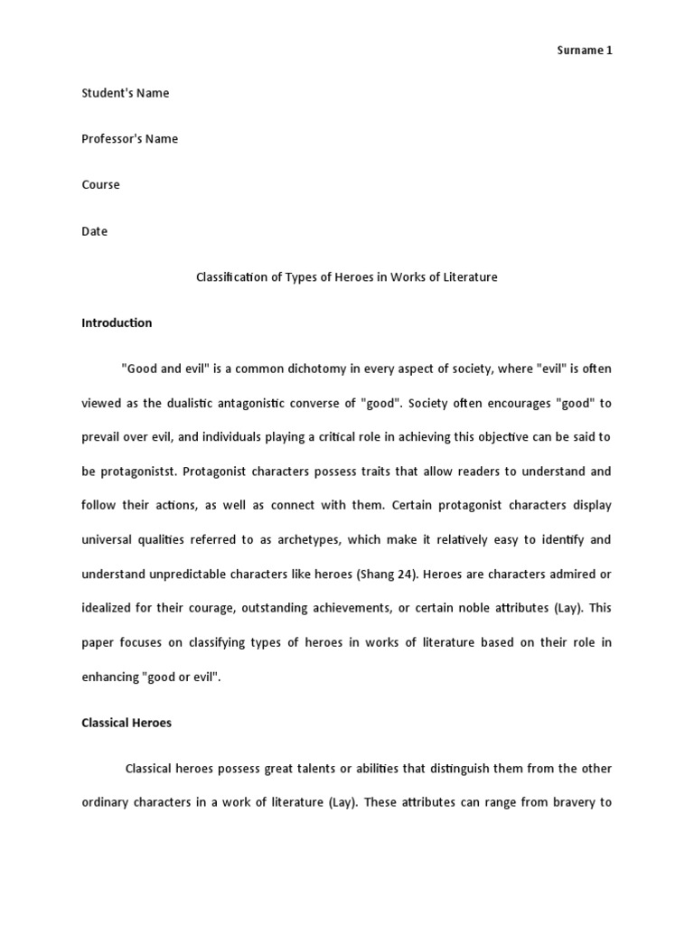 Types of Literary Heroes Explained | PDF | Hero