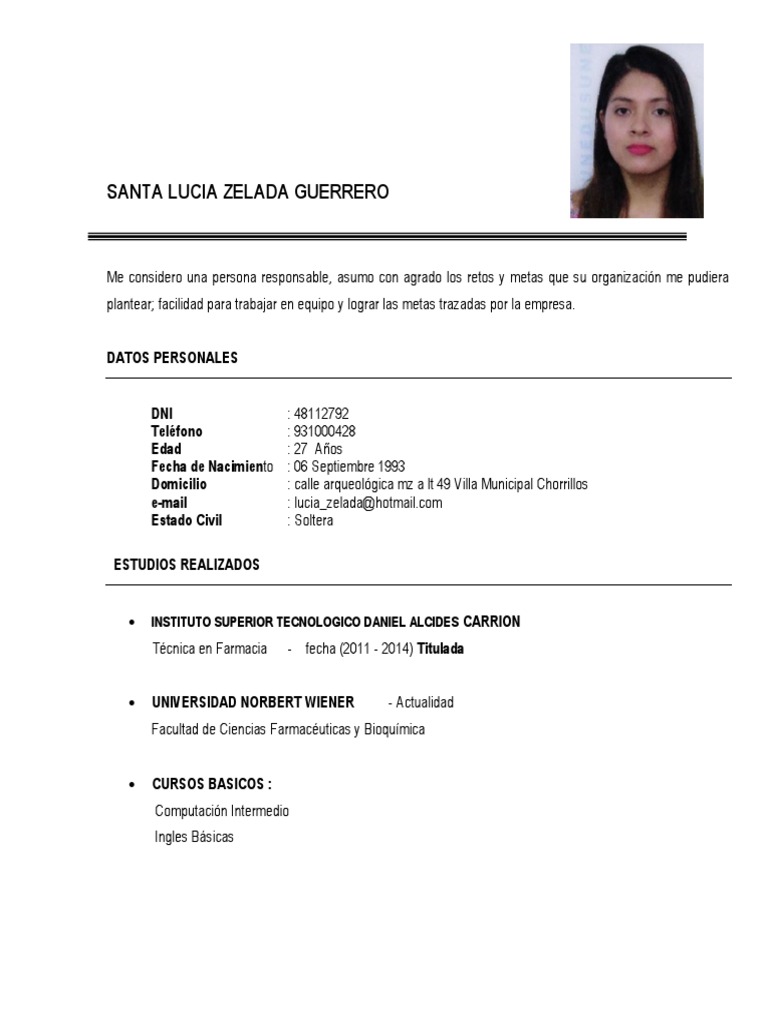 Curriculum Vitae - Lucia | PDF | Farmacia