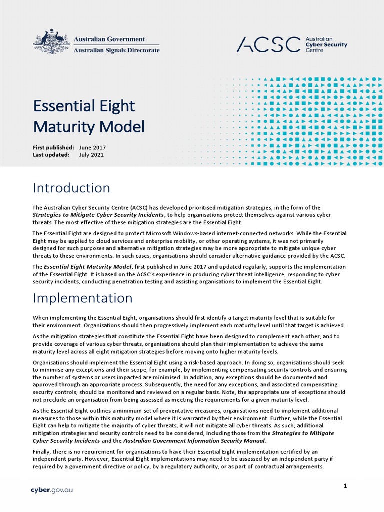 PROTECT - Essential Eight Maturity Model (July 2021) | PDF | Internet ...