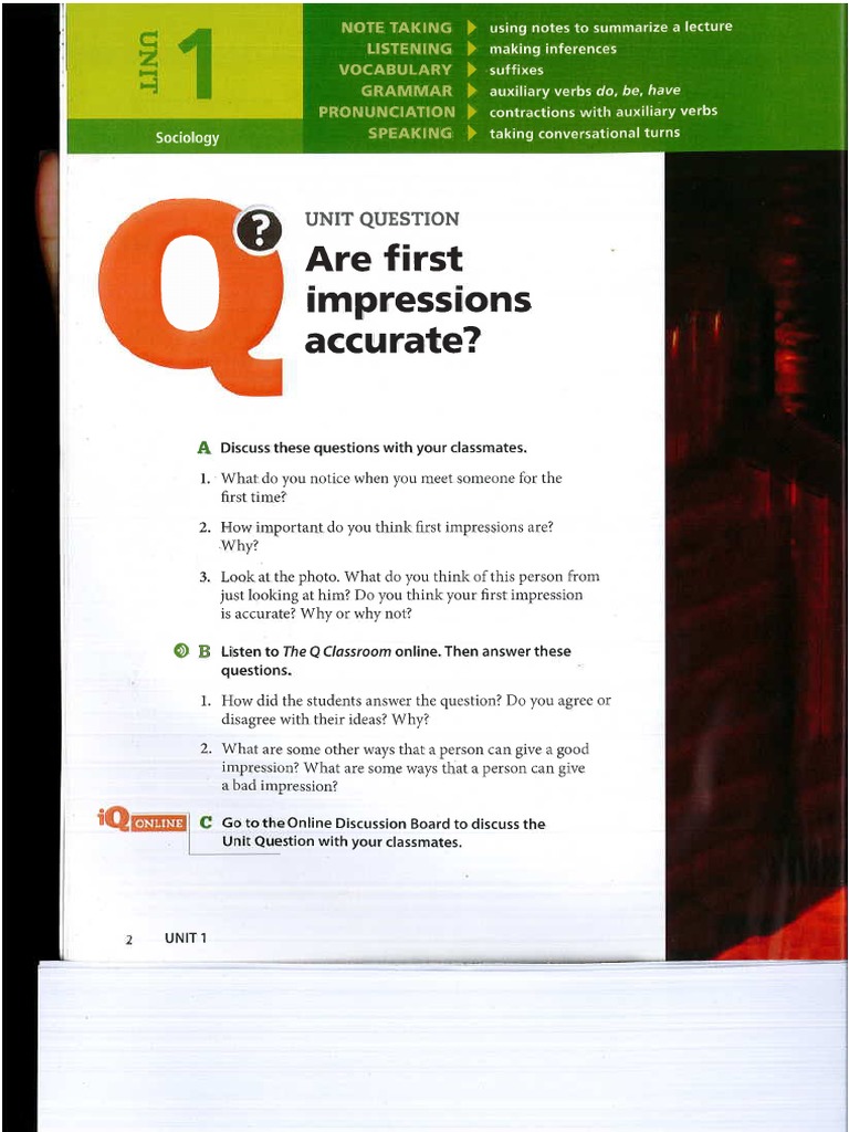 UNIT 1 Qskill - LISTENING - SPEAKING LEVEL 3 Student - Book | PDF