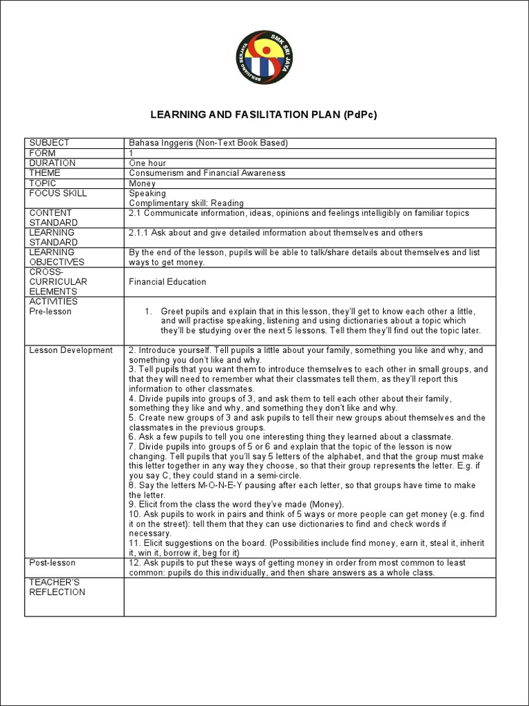 Form 1 & 2 Lesson Plan Cefr | PDF | Lesson Plan | Education Theory