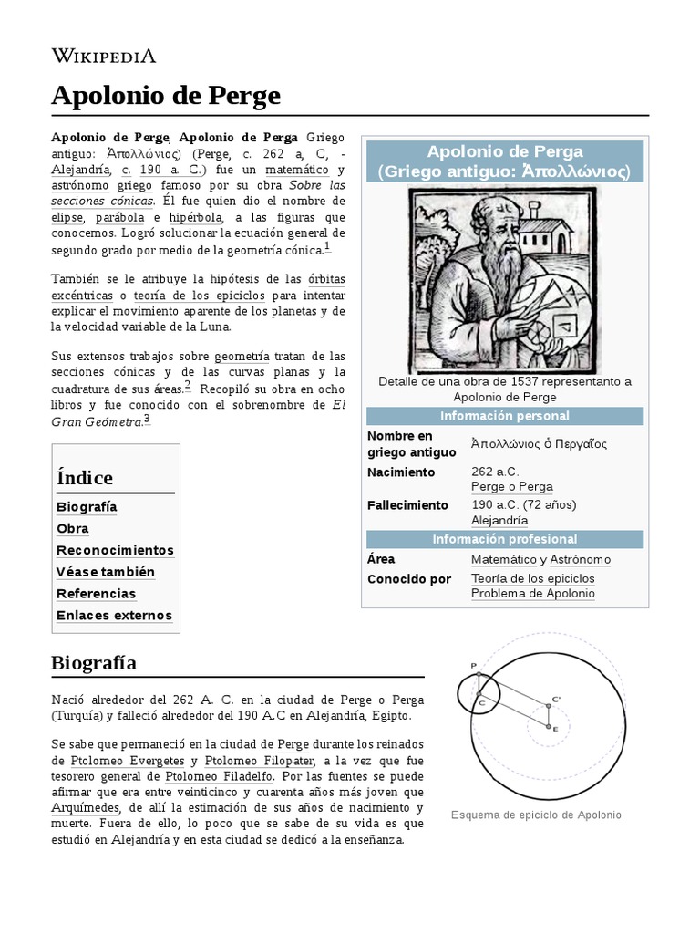 Apolonio de Perge | PDF | Geometría | Geometría del plano euclidiano