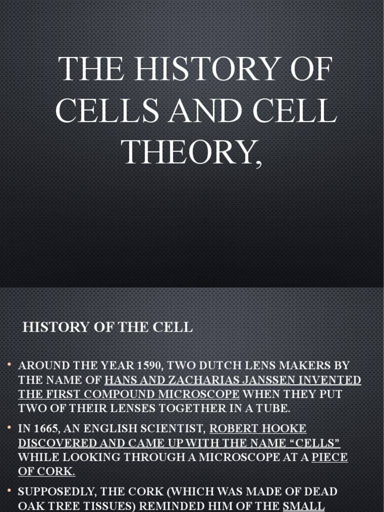 History of Cells and Cell Theory | PDF | Cell (Biology) | Microscope